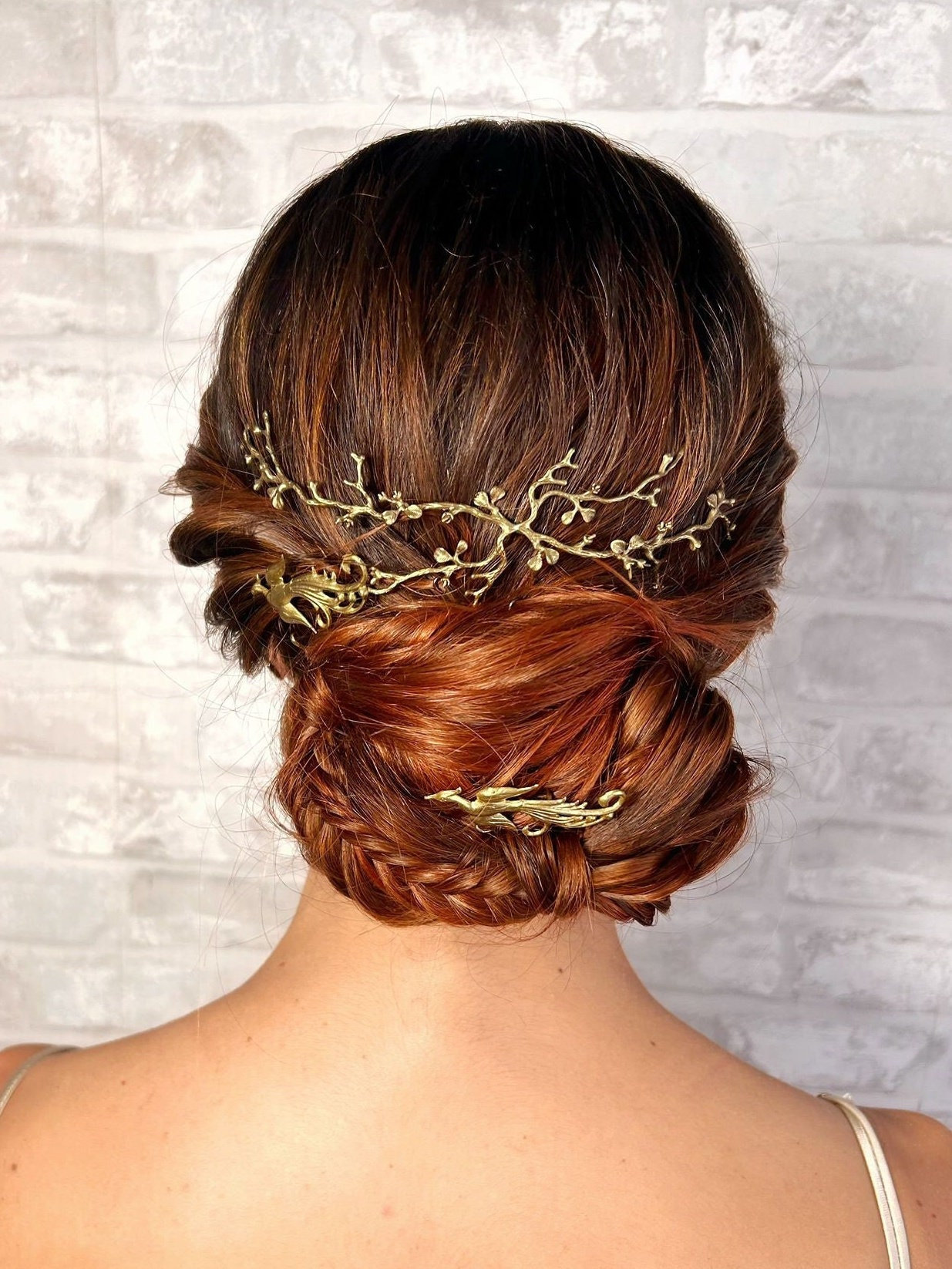 Branch Bridal Headpiece. Gold Bird on Twigs Hair Comb Perfect for an ...