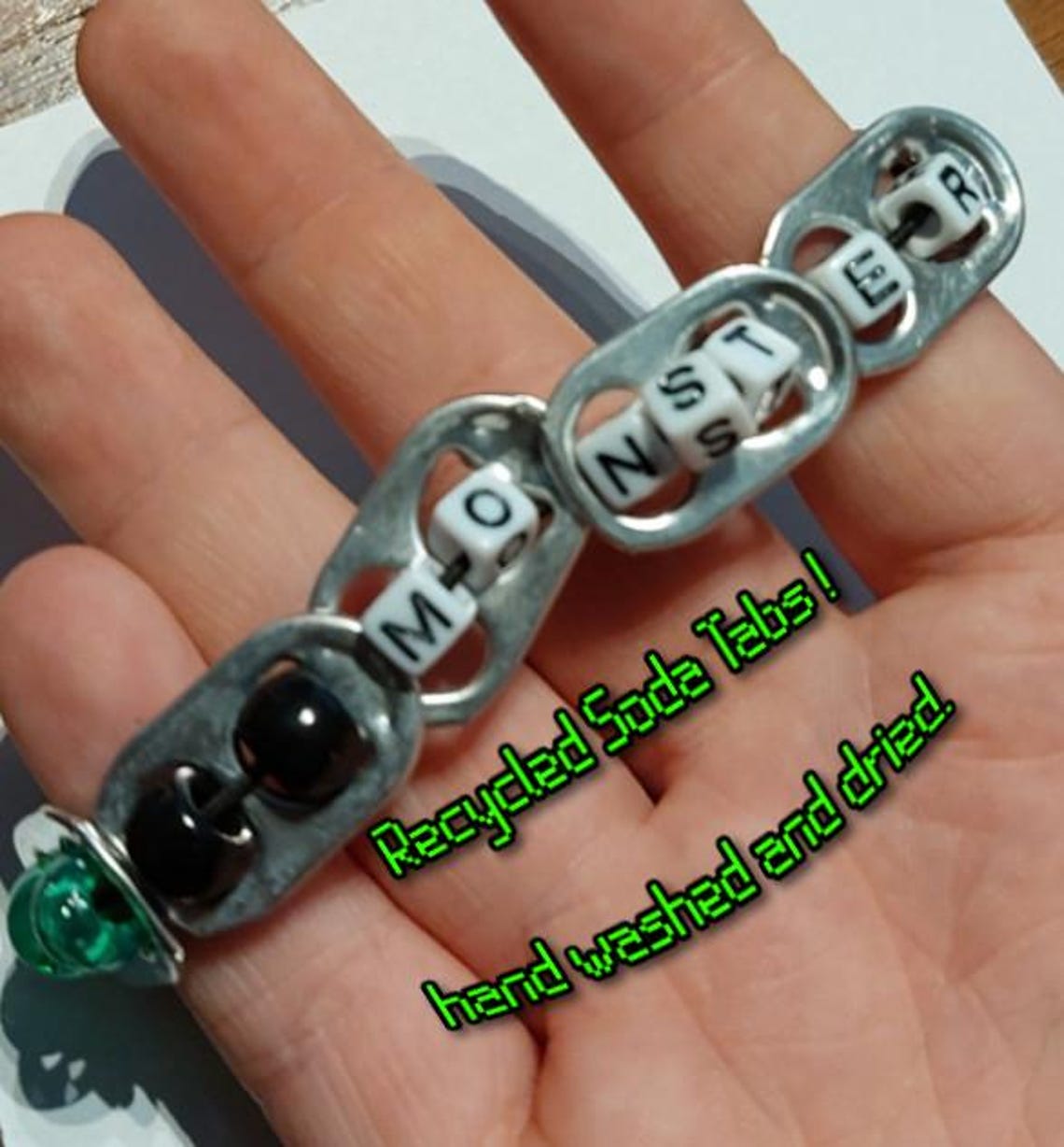 Soda Tab Monster Bracelet. Every Soda Tab Used is Recycled From Old ...