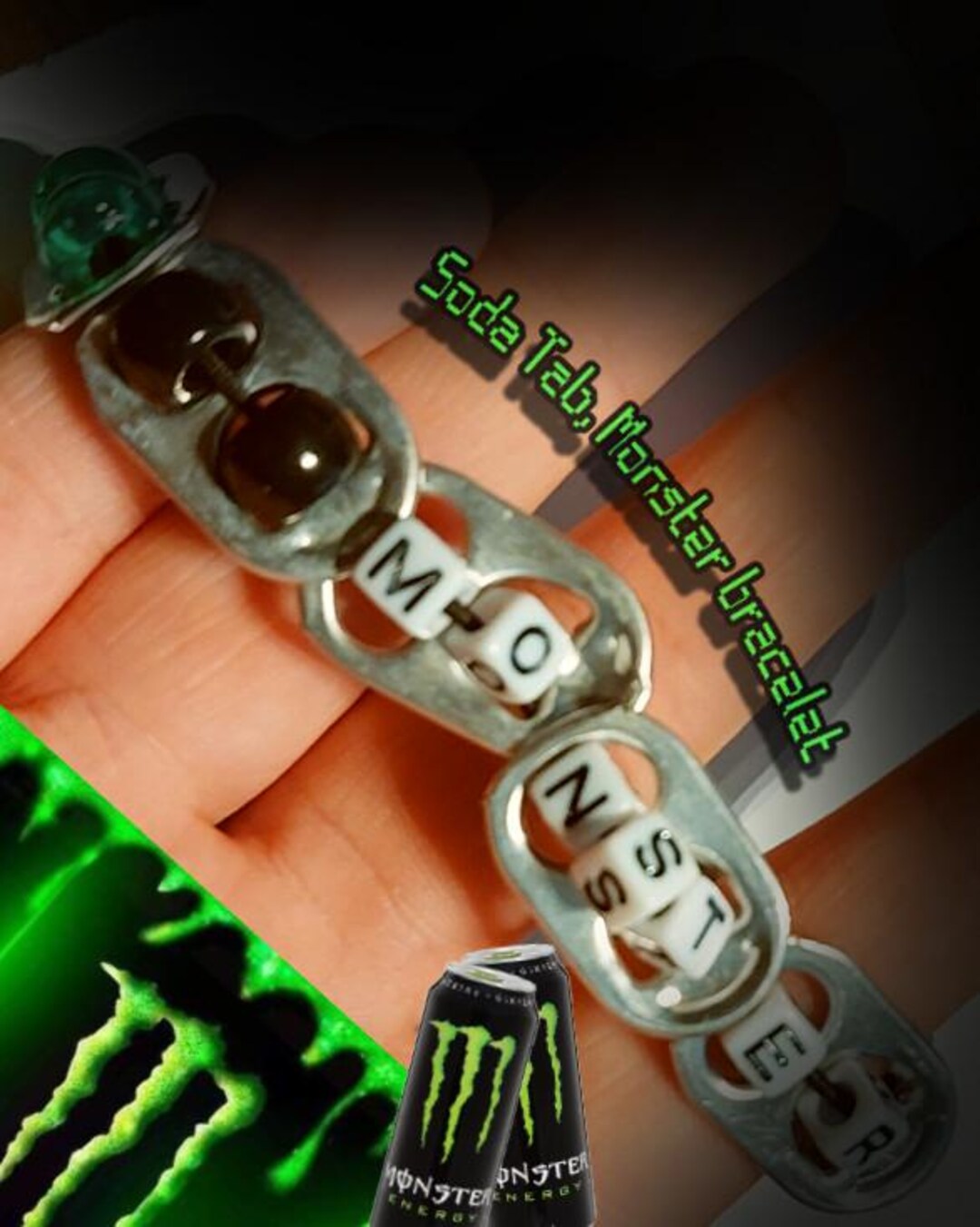 Soda Tab Monster Bracelet. Every Soda Tab Used is Recycled From Old ...