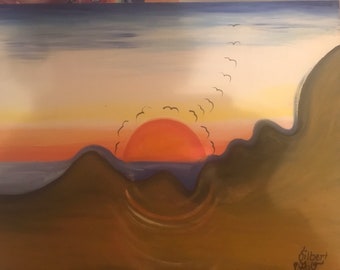 Rising Sun Painting - Etsy