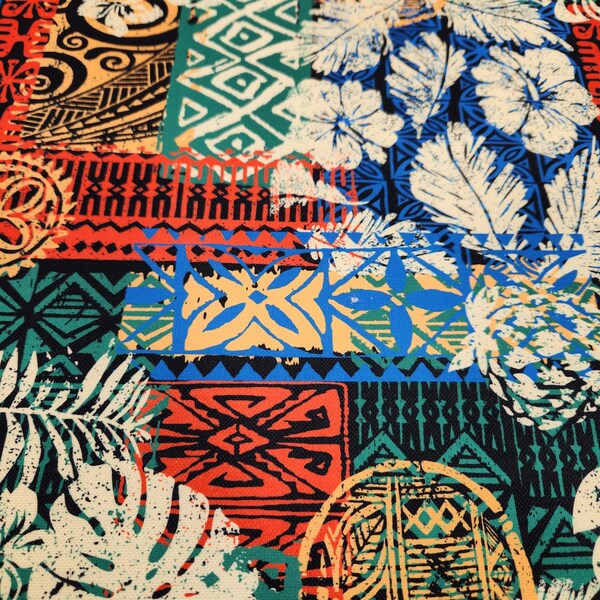 Hawaiian Tribal Print Fabric - Etsy