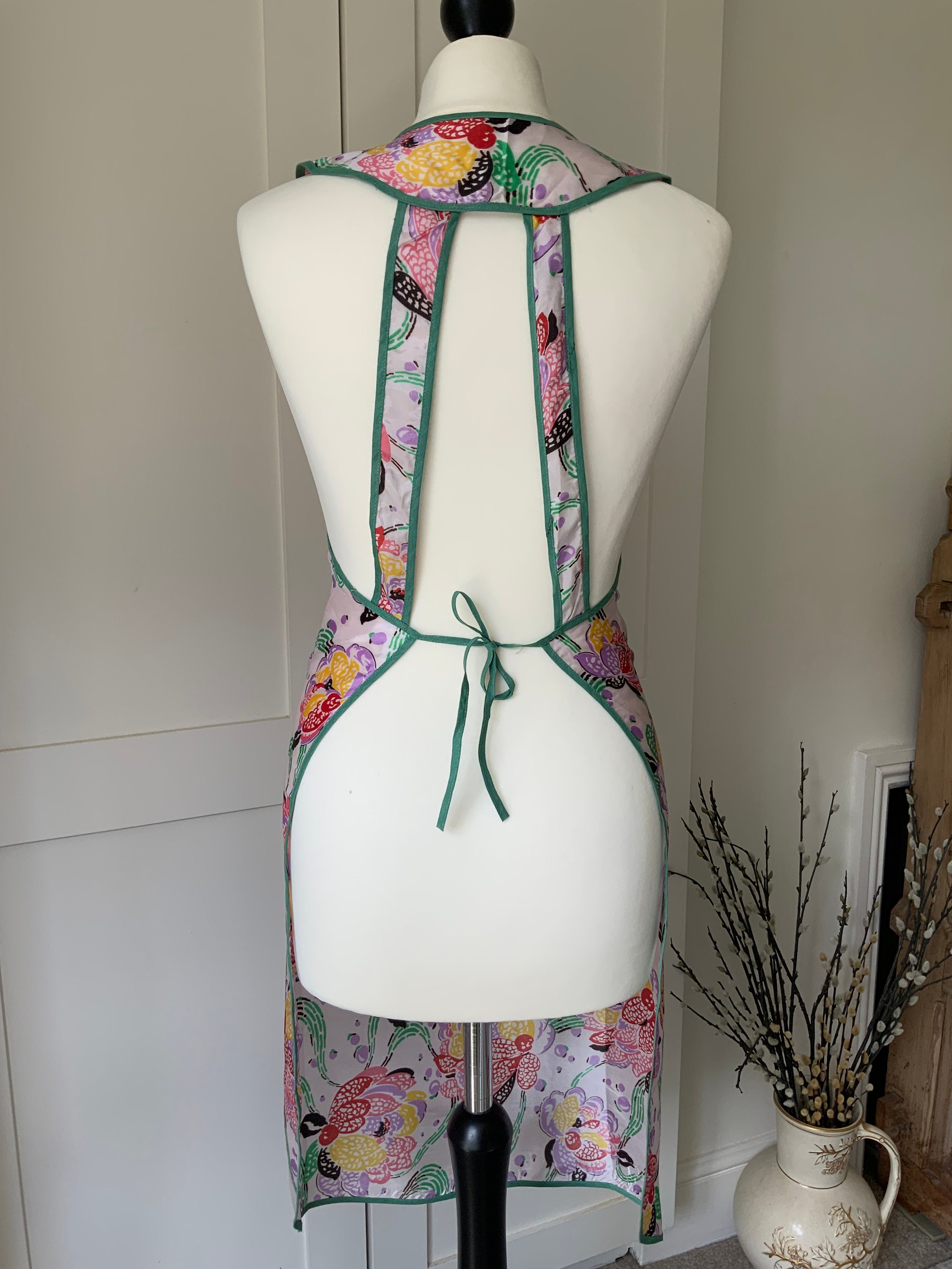 Original Vintage 1940s 1950s Hostess Apron Full Apron Pinny Floral ...