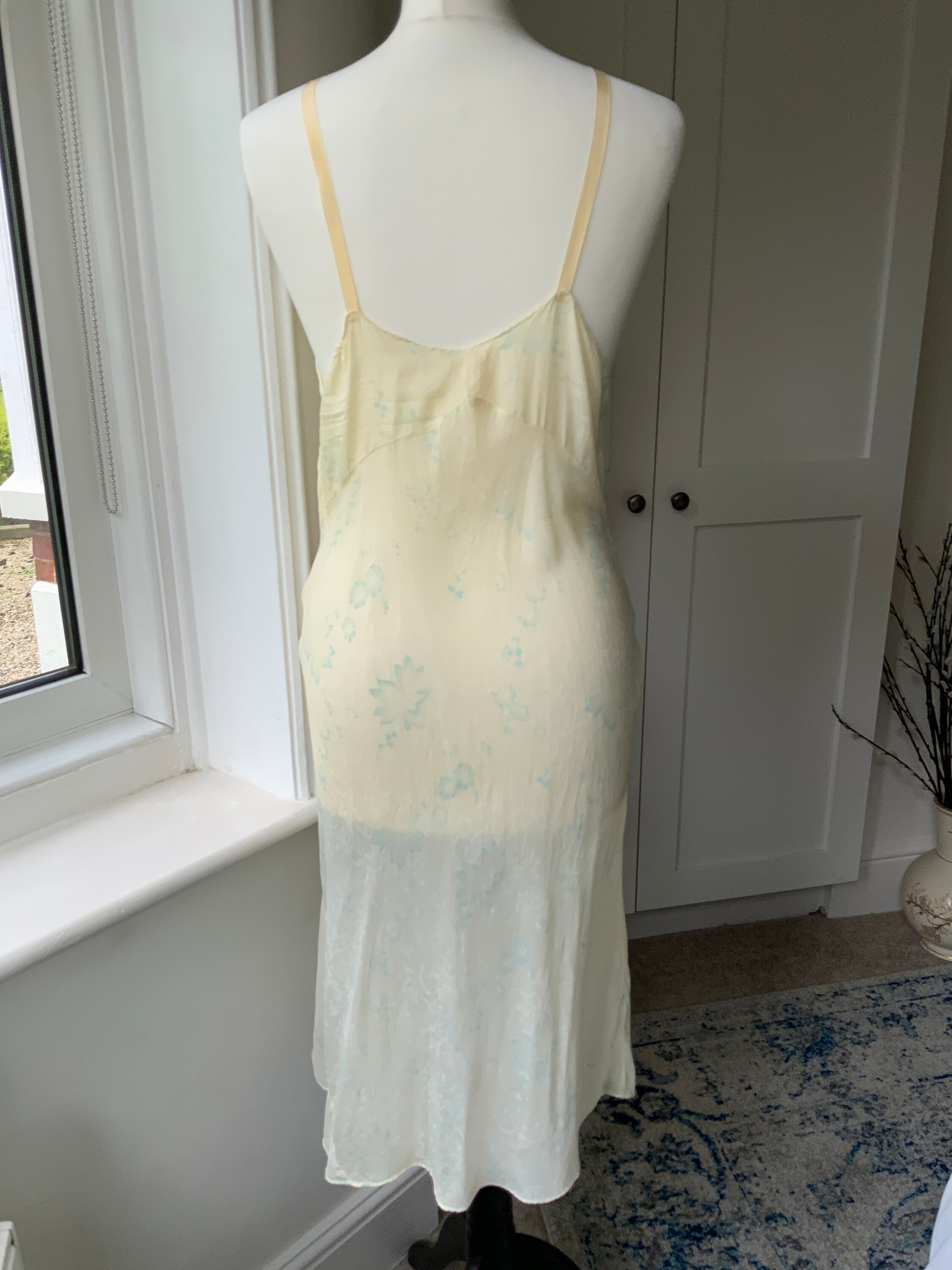 Vintage 1930s Bias Cut Lightweight Soft Rayon Acetate Slip Dress Creamy ...