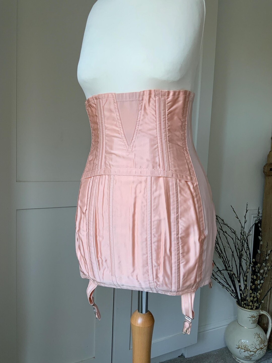 Rare 1940s 1950s Peach Satin Unworn Boned Panel Girdle by Liberty Nu ...