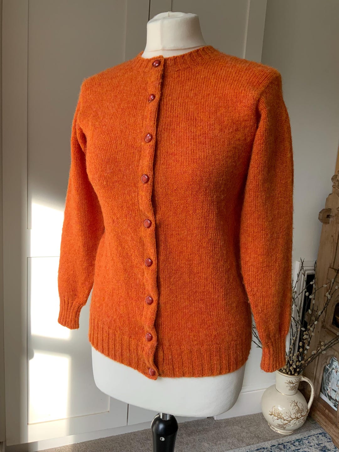 Vintage Hand Made Shetland Wool Cardigan Made in Shetland Isles Vibrant ...