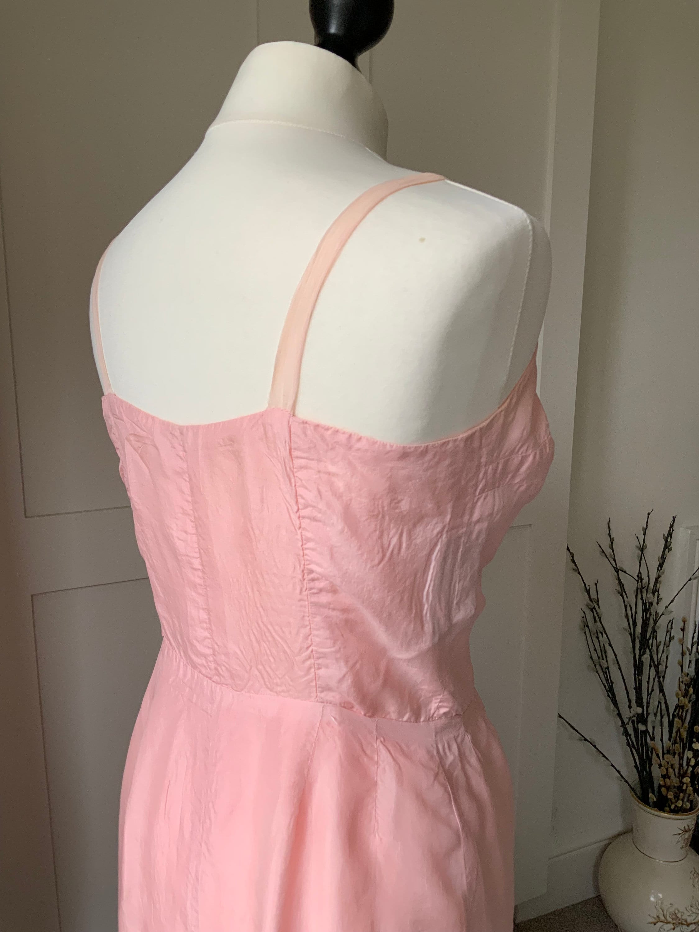 Vintage Original Liberty 1950s 1960s Sugar Pink Fitted Silk Slip ...