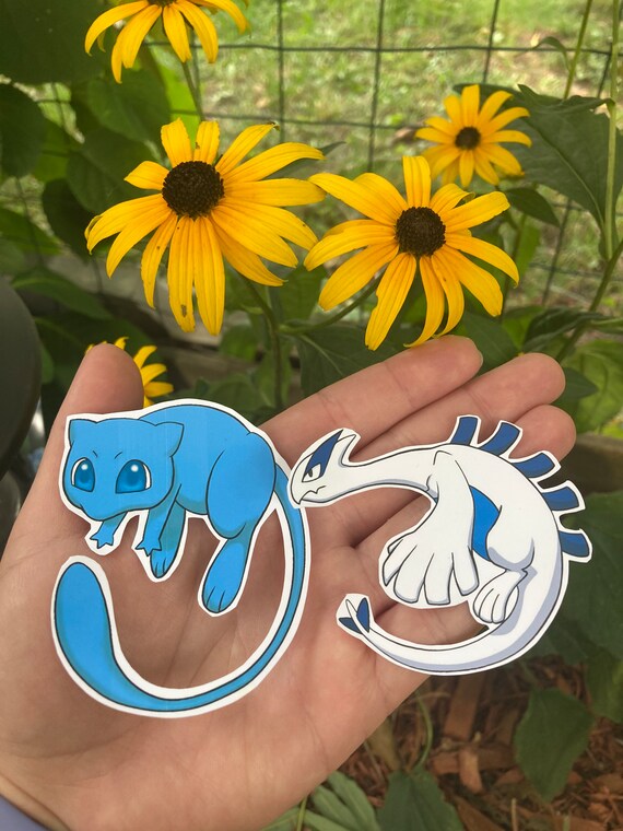 Handmade Pokémon Soaring Lugia and Shiny Mew Stickers - Etsy