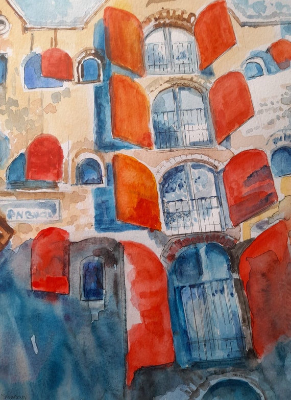 The Windows Watercolor Painting Original Painting the | Etsy