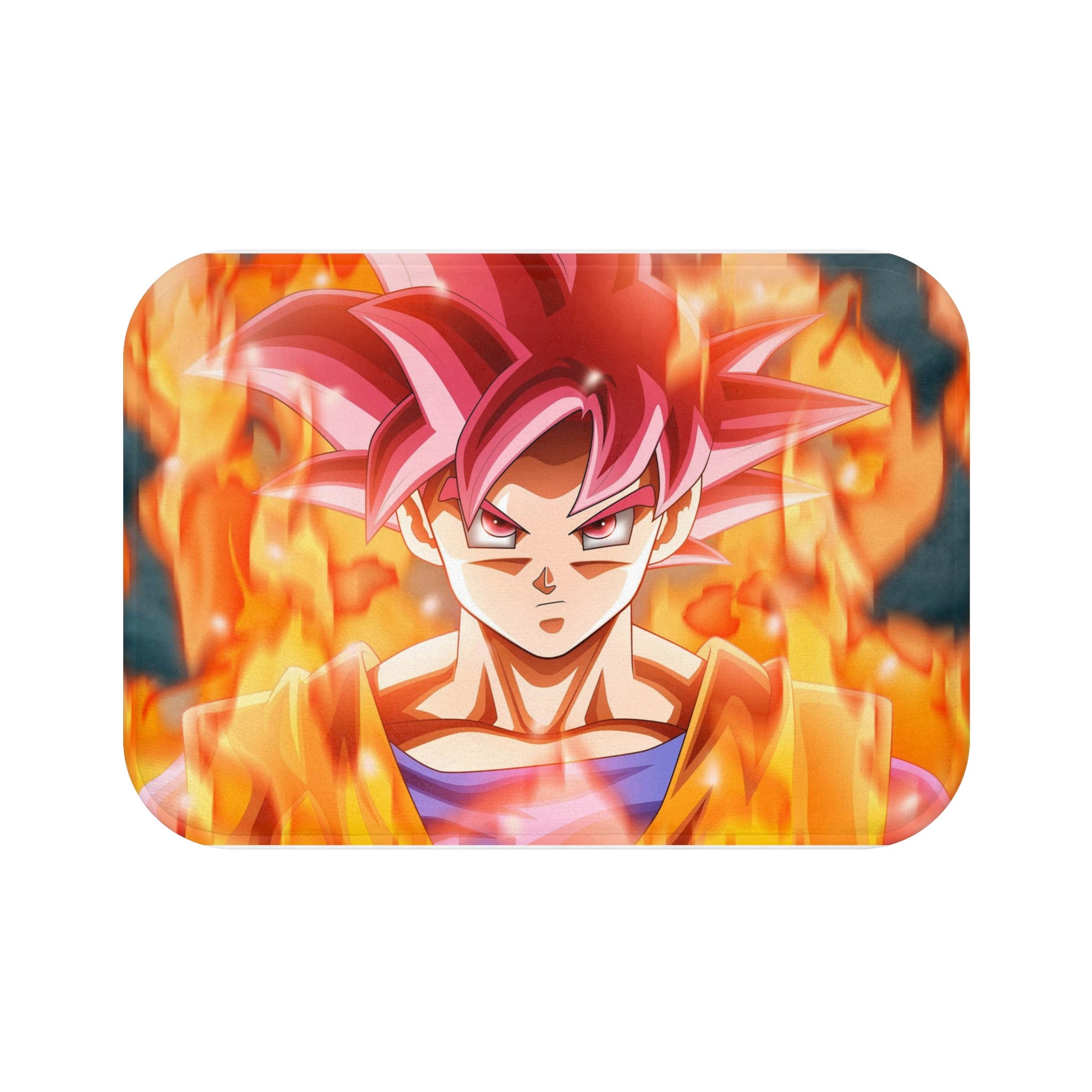 Dragon Ball Bath Mat, Goku Kaioken Red Hair, Kids Bath Mat, Shower Rug ...