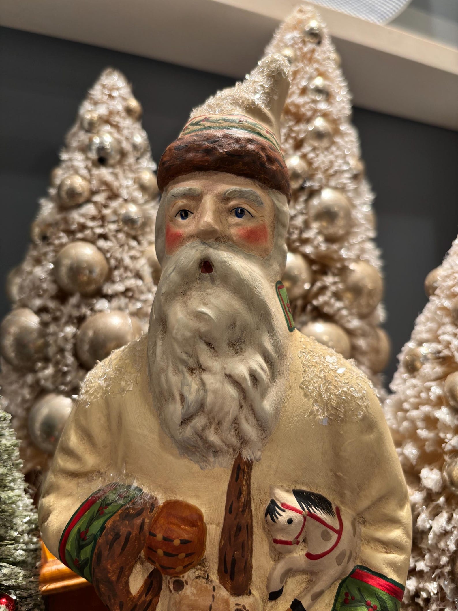 Handcrafted Chalkware Santa Claus Figurine: "a Thrill of Hope" - Etsy