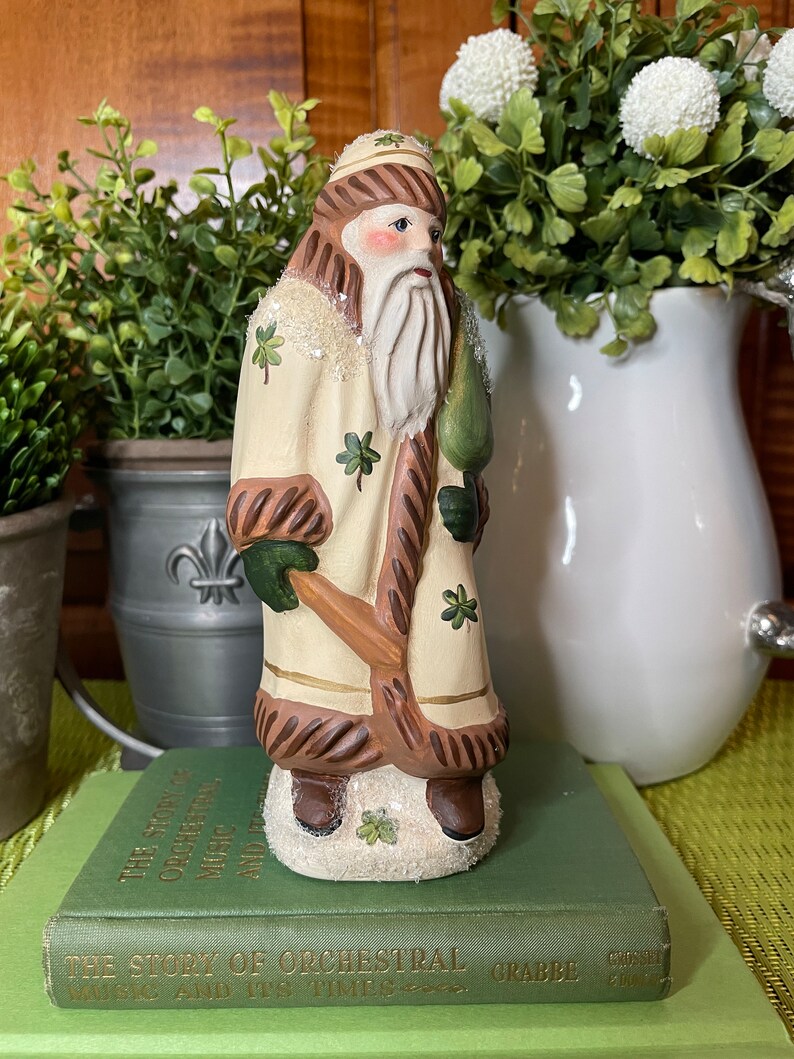 The Irishman. Chalkware Santa. St Patricks Day. Shamrocks. - Etsy