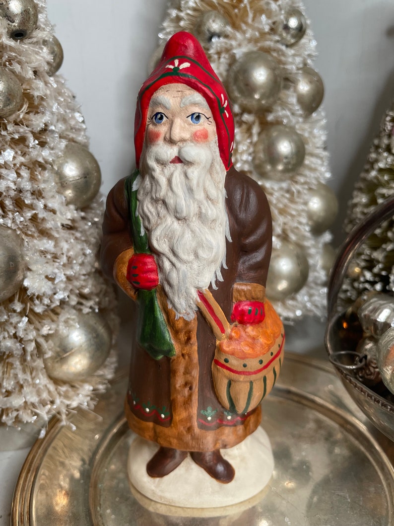 Happy Christmas. Chalkware Santa Claus - Etsy