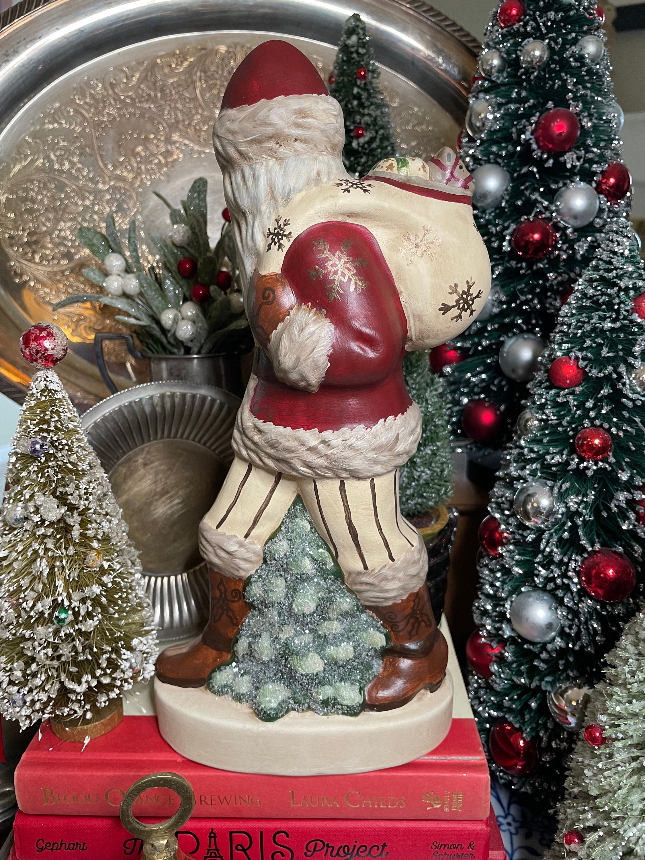 Midnight Stroll. Chalkware Santa - Etsy