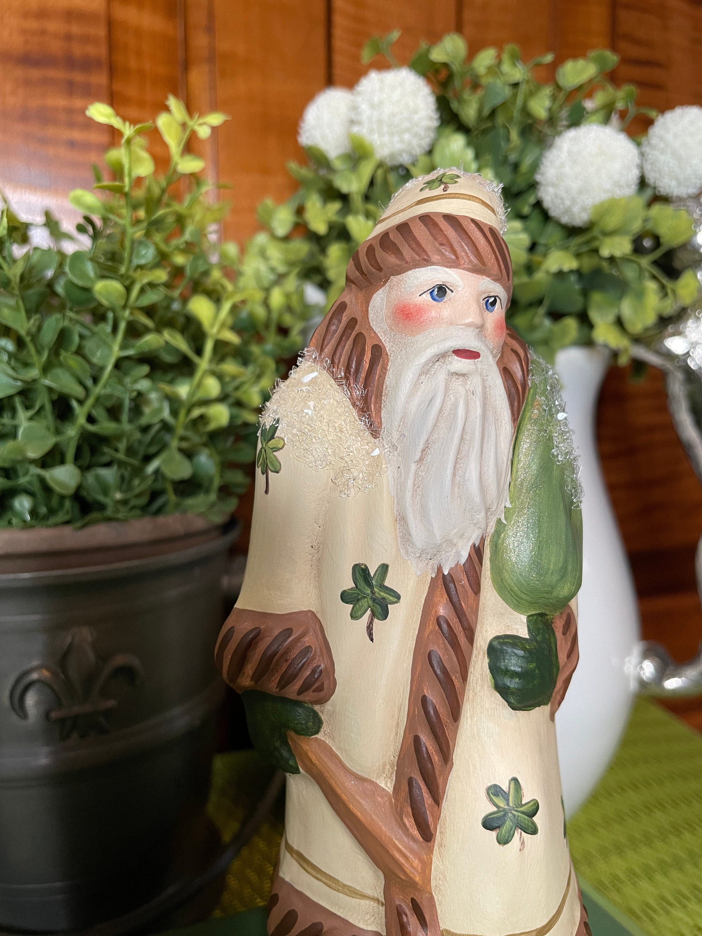 The Irishman. Chalkware Santa. St Patricks Day. Shamrocks. - Etsy