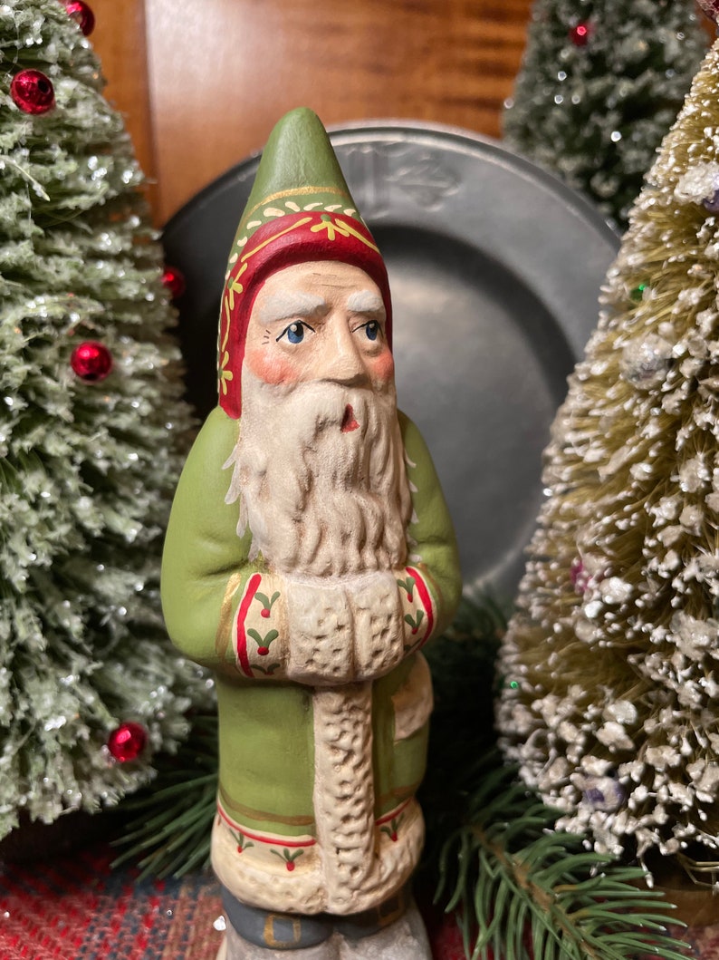 Mistletoe. Chalkware Santa, Gnome, Elf, Belsnickel. Handcrafted USA - Etsy
