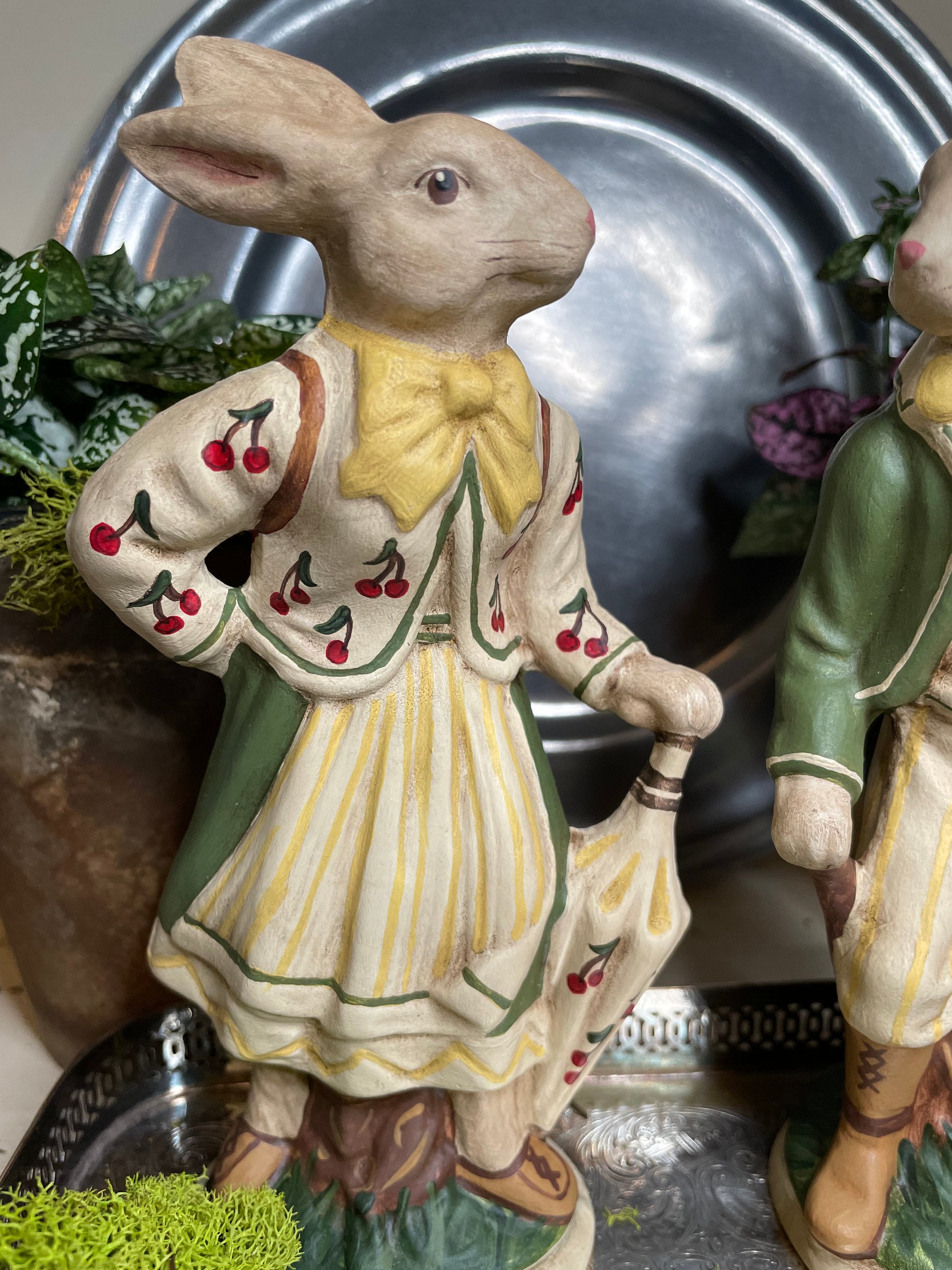 Cherry Picking. Chalkware Bunnies/rabbits. Spring/easter/summer - Etsy