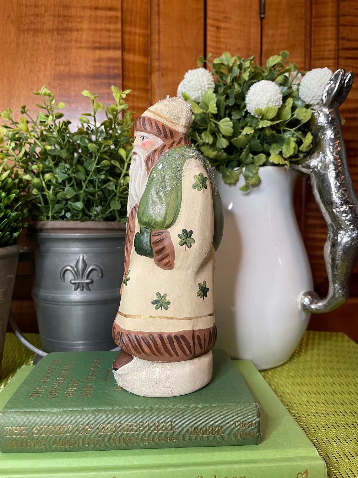 The Irishman. Chalkware Santa. St Patricks Day. Shamrocks. - Etsy