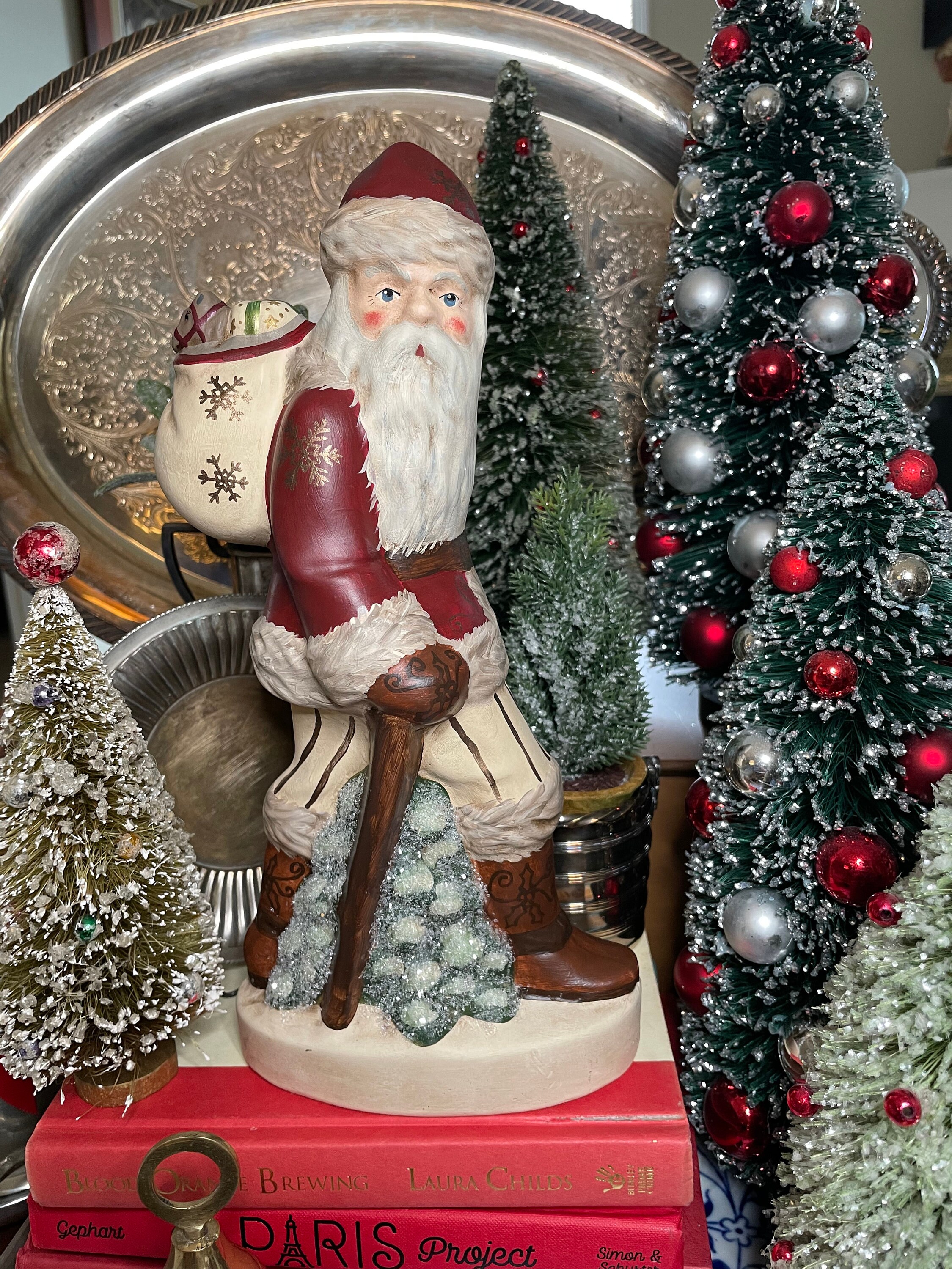 Midnight Stroll. Chalkware Santa - Etsy