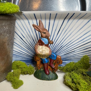 On the Fence. Chalkware Bunny/rabbit - Etsy