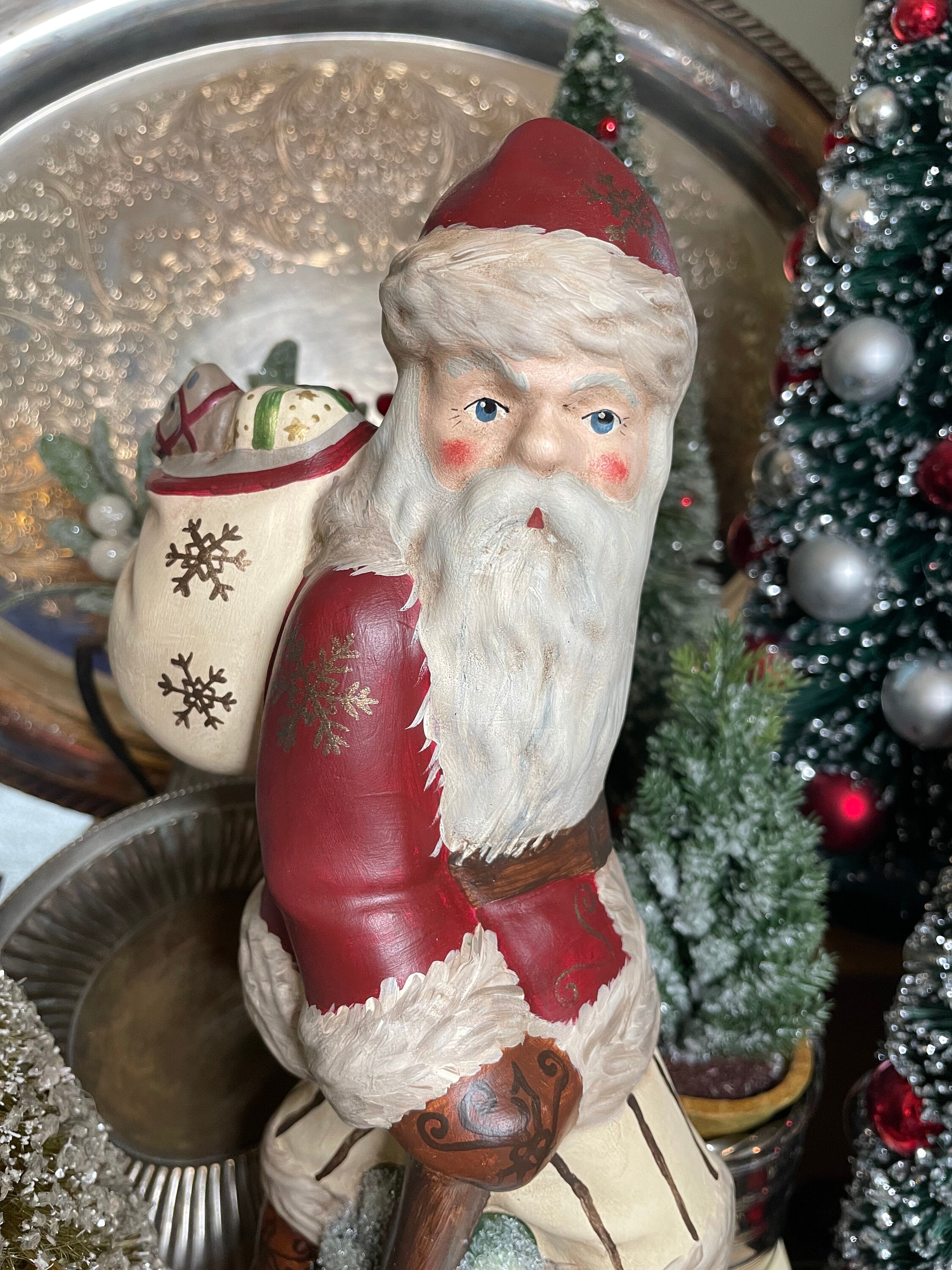 Midnight Stroll. Chalkware Santa - Etsy