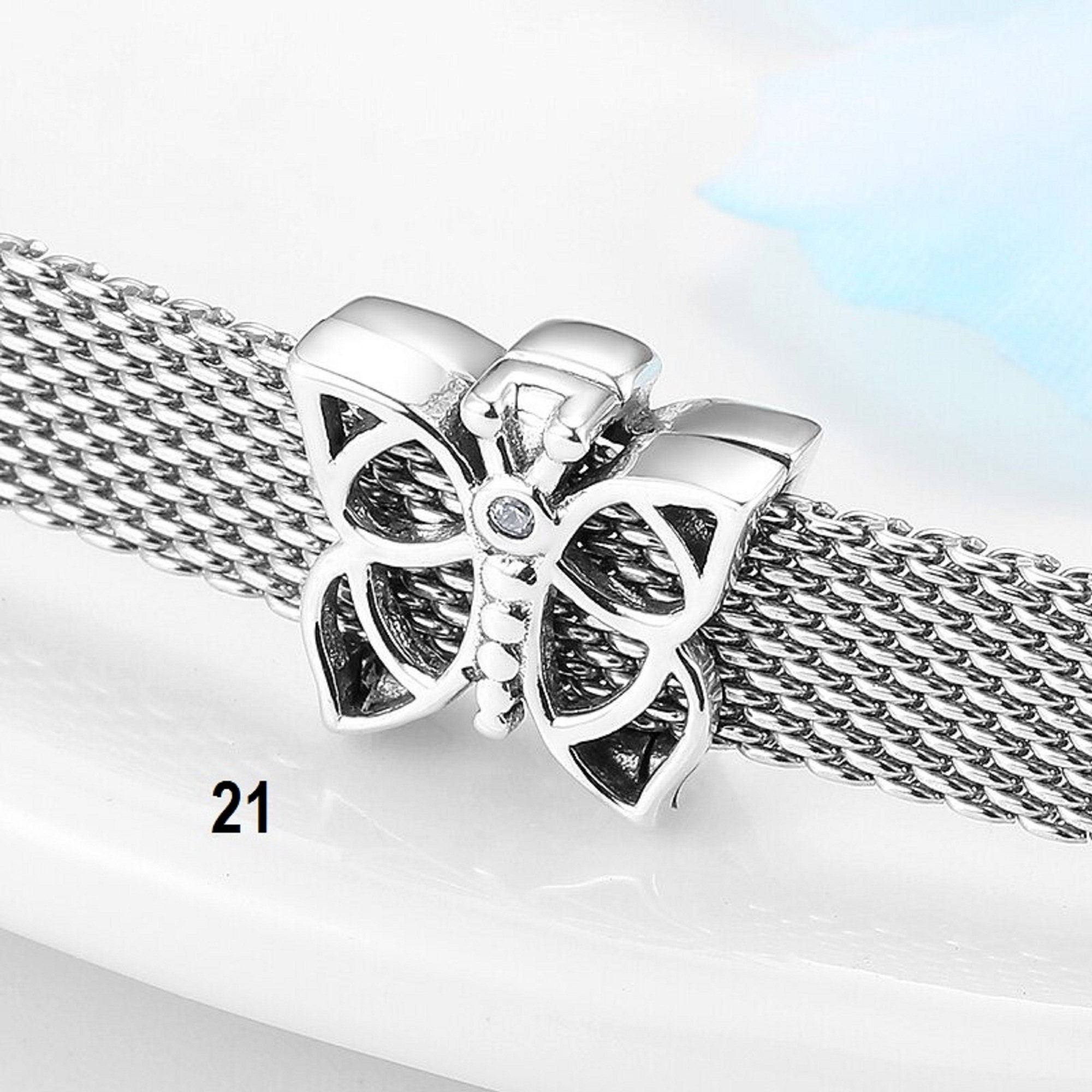 Mesh Reflexions Bracelet Charm Butterfly Flower Heart Clip - Etsy