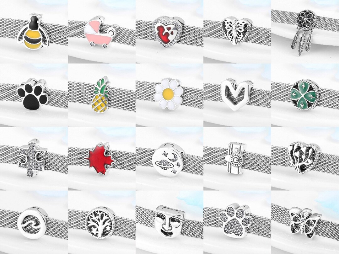 Mesh Reflexions Bracelet Charm, Butterfly Flower Heart Clip Charms ...