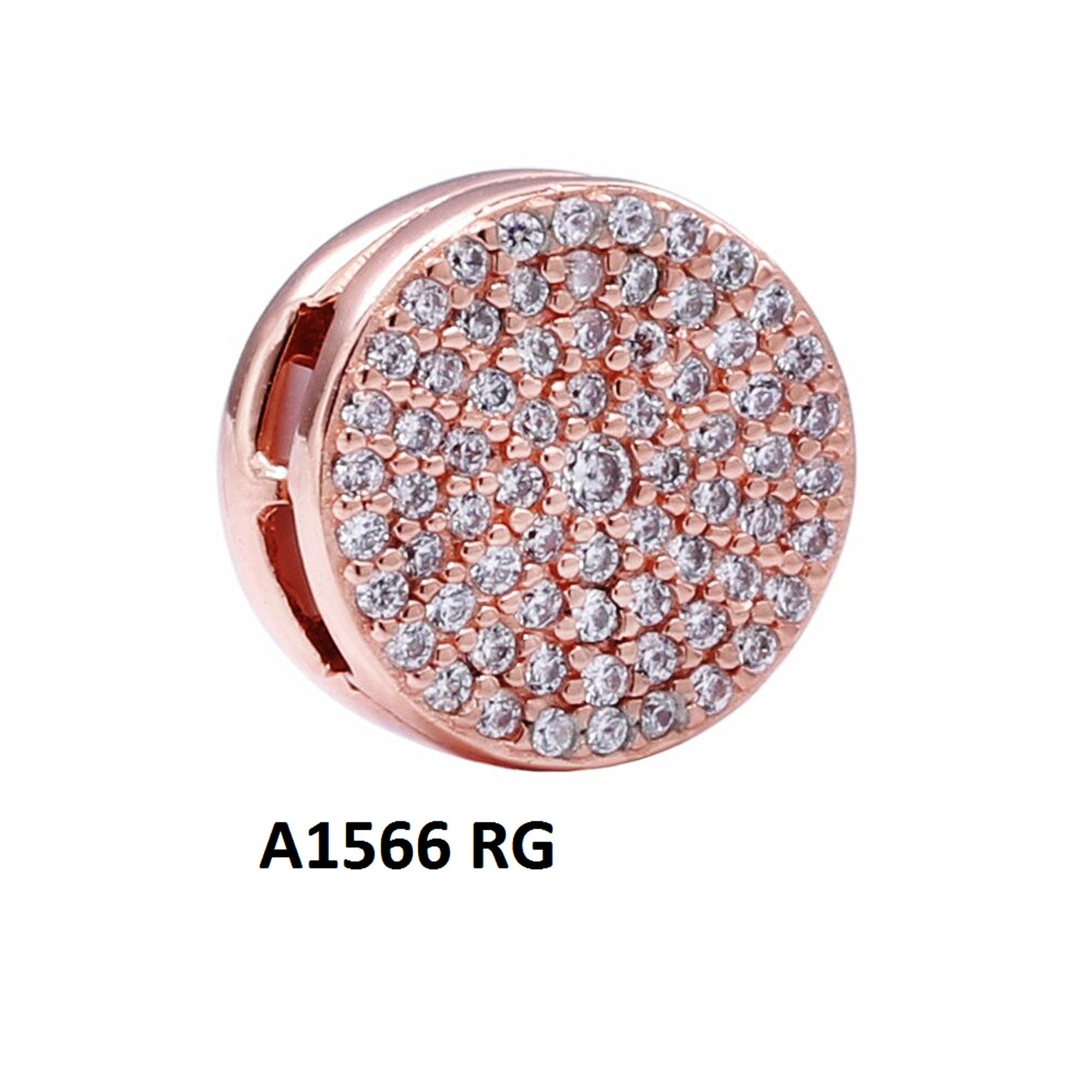 Rose Gold Mesh Reflexions Bracelet Charm, Sparkling Clip Charms ...