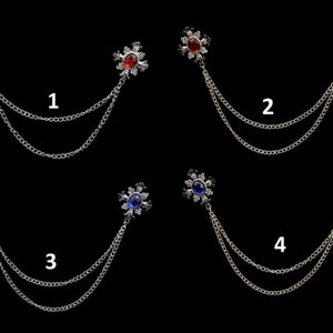 Tassel Brooch for Men, Suit Shirt Jacket Collar Pin, Rhinestone Crystal ...