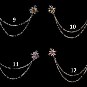 Tassel Brooch for Men, Suit Shirt Jacket Collar Pin, Rhinestone Crystal ...