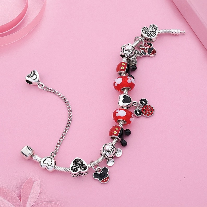 Disney Mickey & Minnie Mouse Charm Bracelets Bangles Pandora - Etsy
