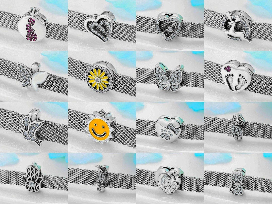 Mesh Reflexions Bracelet Charm, Butterfly Daisy Flower Clip Charms ...