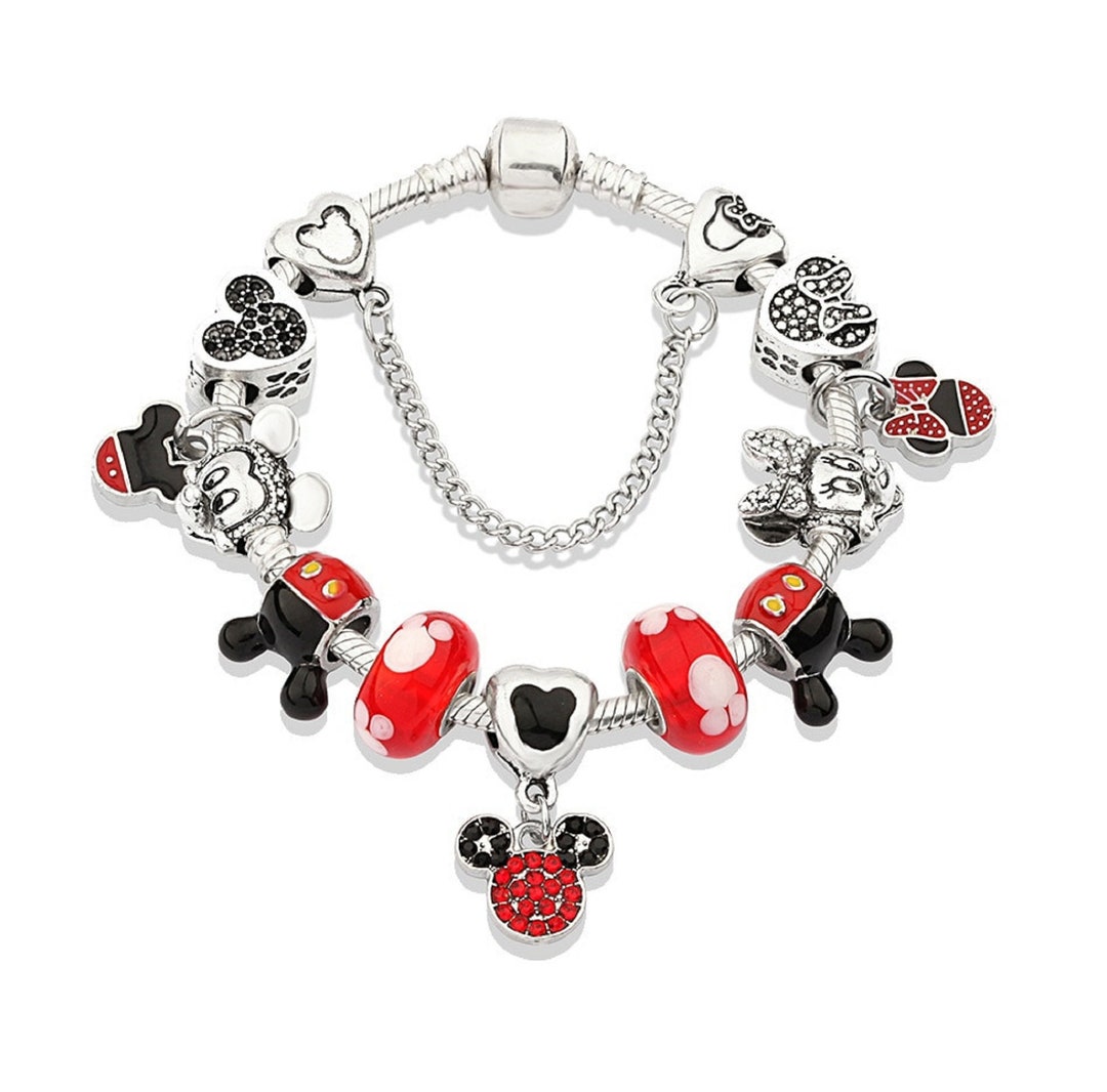 Disney Mickey & Minnie Mouse Charm Bracelets Bangles, Pandora Style ...