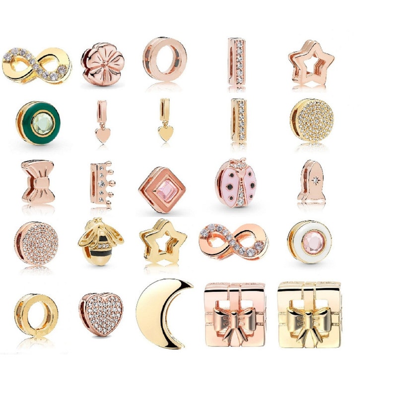 Rose Gold Pandora Charms - Etsy