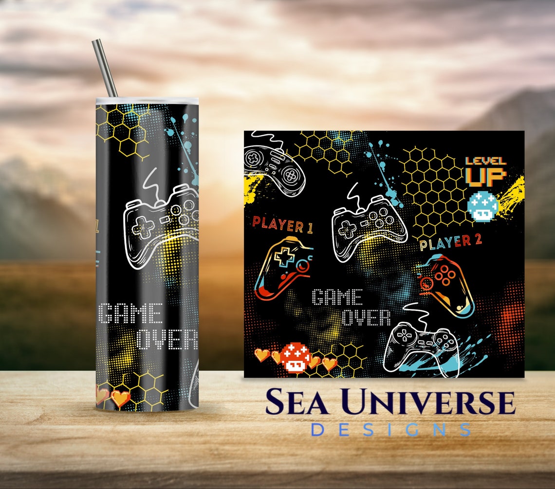 Video Games 20oz Skinny Tumbler PNG, Sublimation Tumbler Design. - Etsy