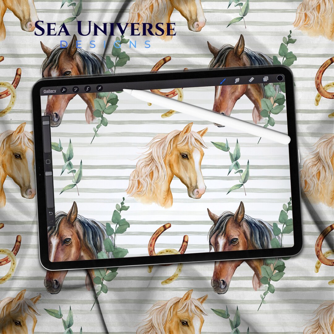 Striped Horses. Repeat Pattern, No License Required. - Etsy