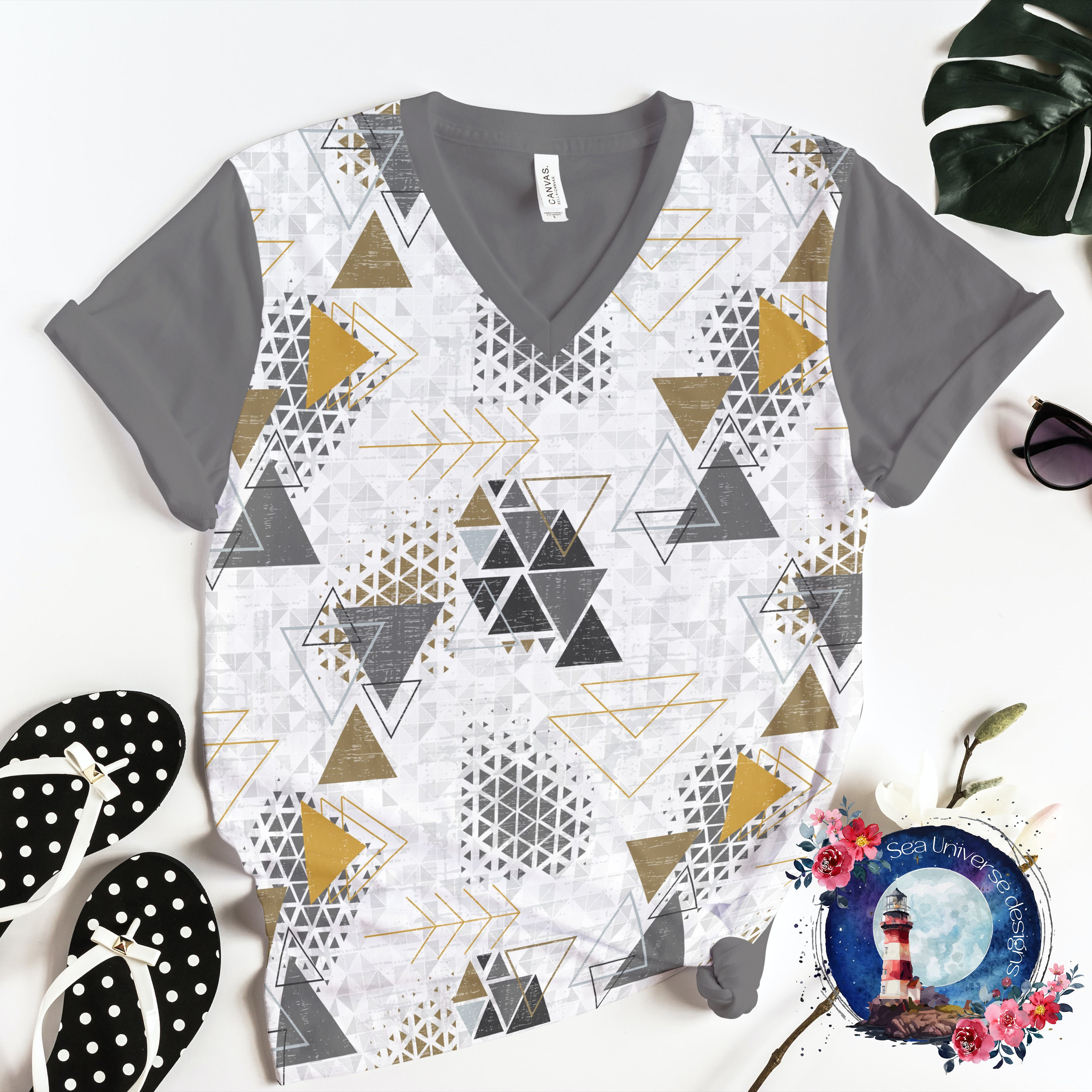 Triangle, Geometric Pattern. Fabric Design. - Etsy
