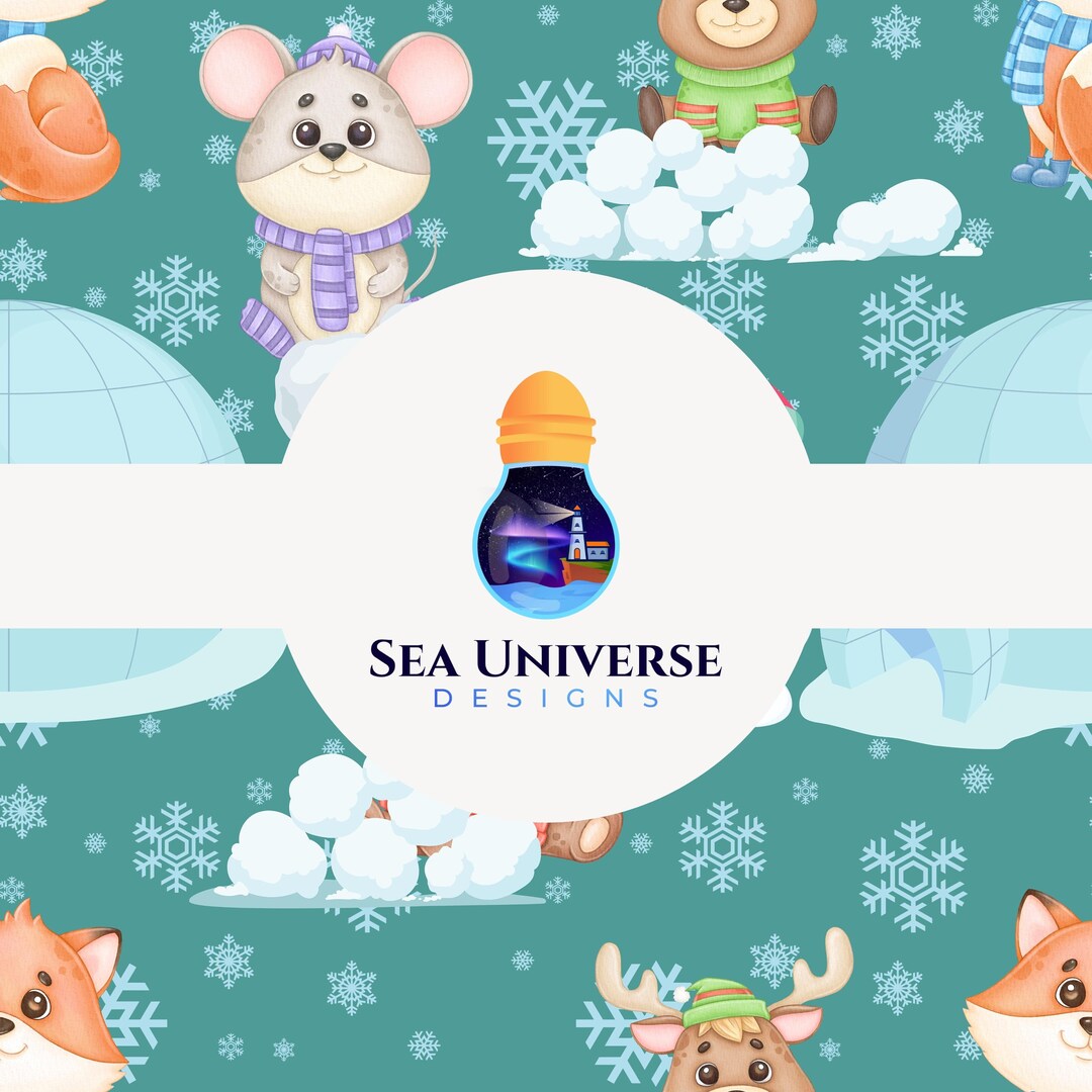 Cute Animals Winter. Surface Pattern Design. - Etsy