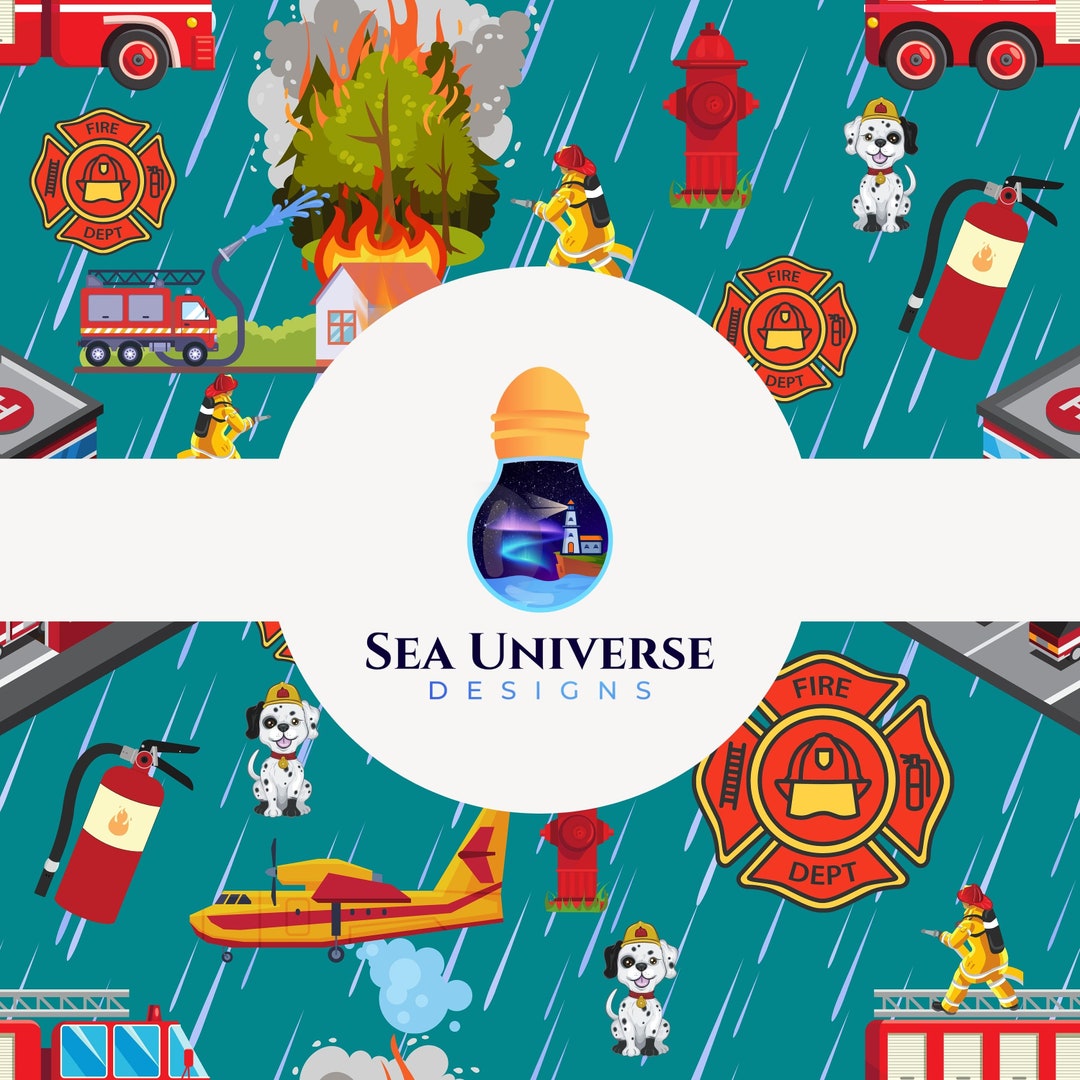 Firefighters. Surface Pattern Designs. - Etsy