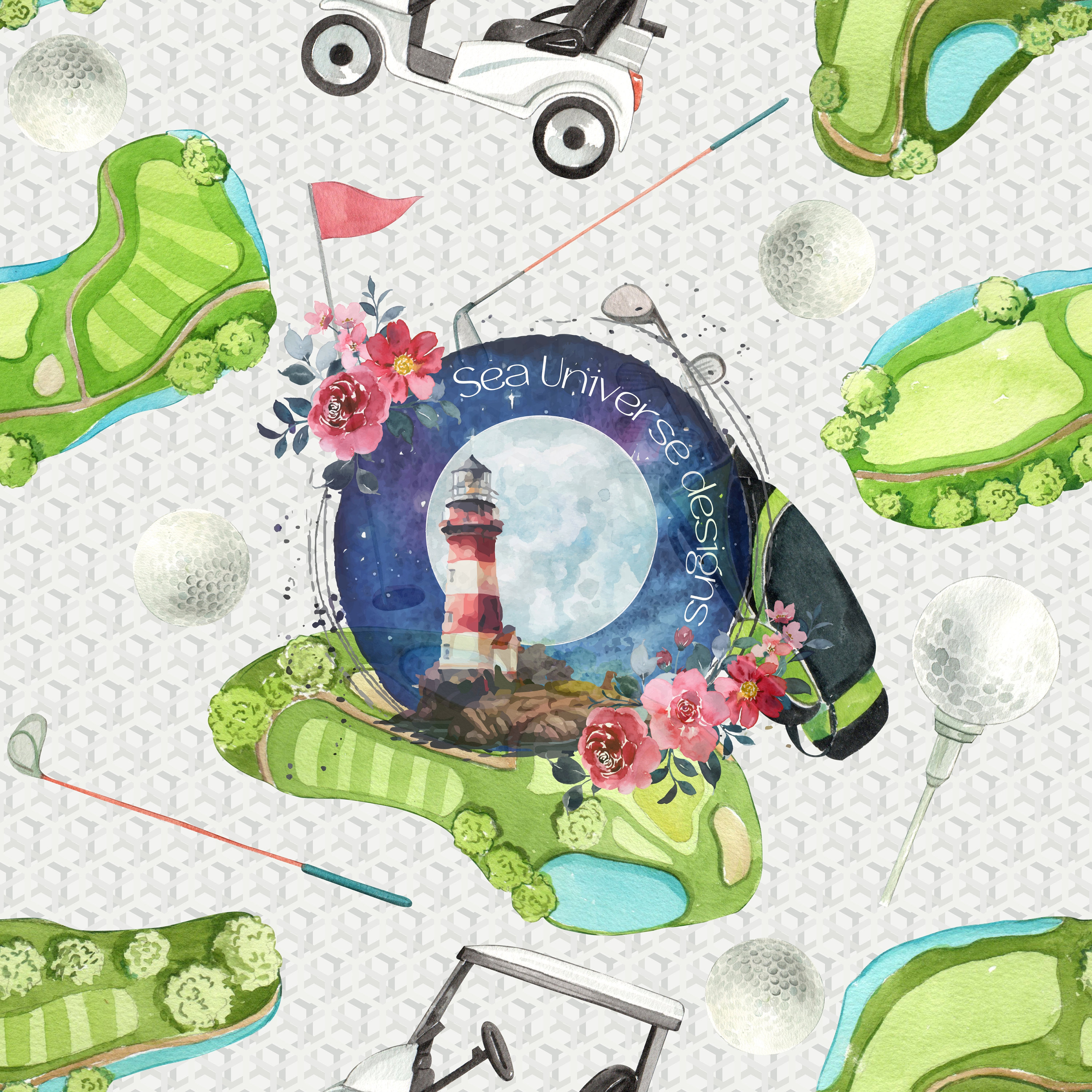 Golf . DIGITAL FILE, Repeat Pattern. - Etsy