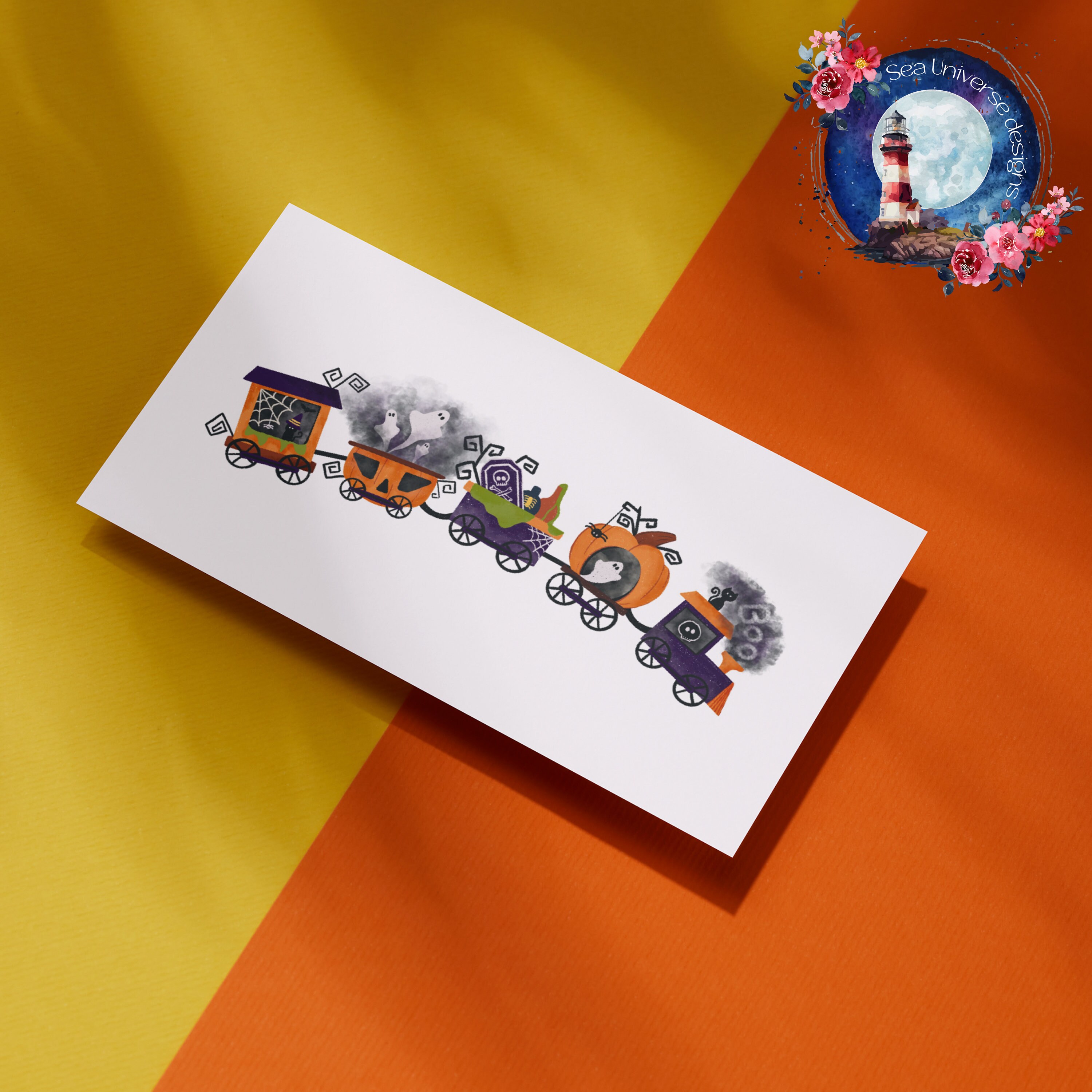 Spooky Train, Hand Drawn PNG, JPEG. Clipart. - Etsy