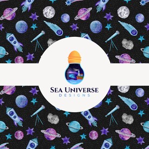 Discover the Space. Digital Seamless Graphic Design. - Etsy