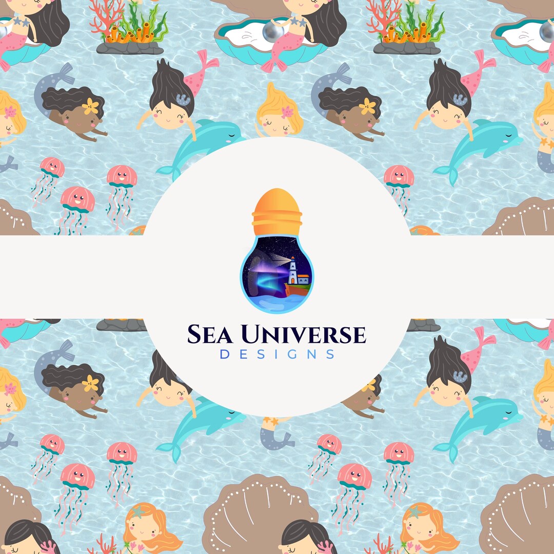 Mermaid. DIGITAL FILE, Seamless Pattern, Sublimation, Repeat Pattern ...