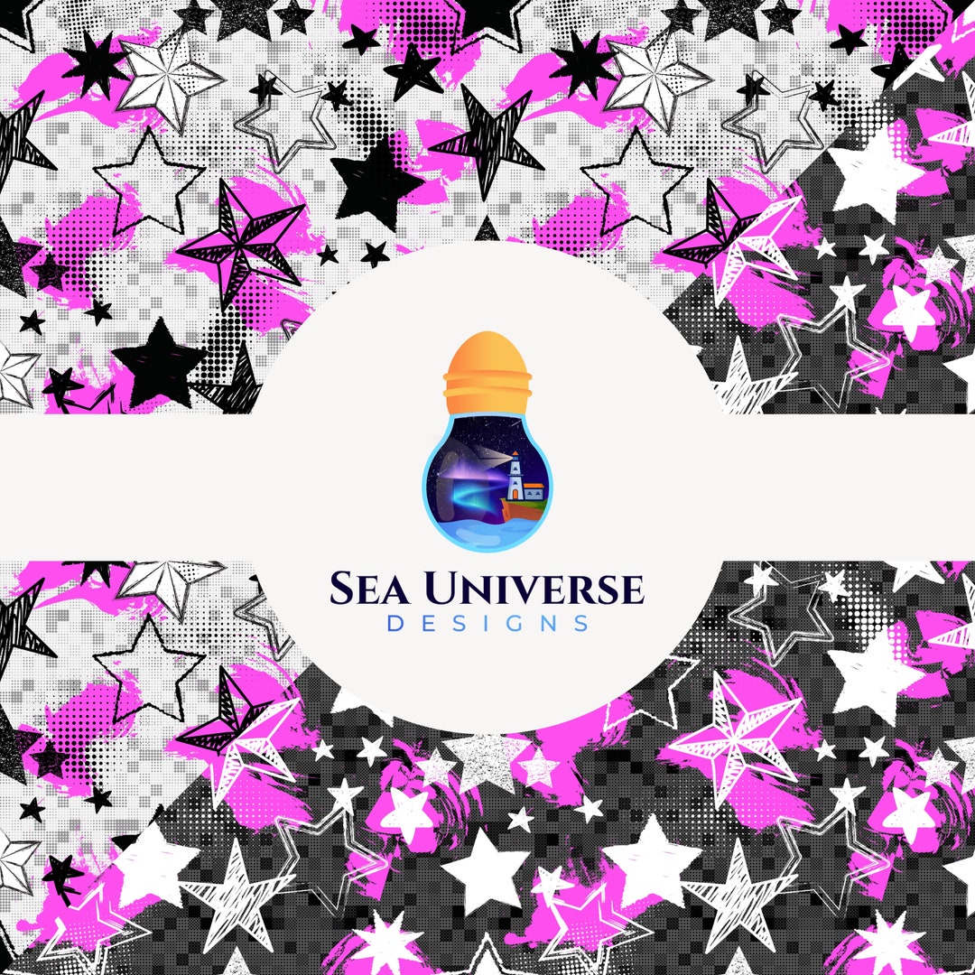 Pixel Star Pink. BUNDLE DIGITAL File, Seamless Pattern. - Etsy