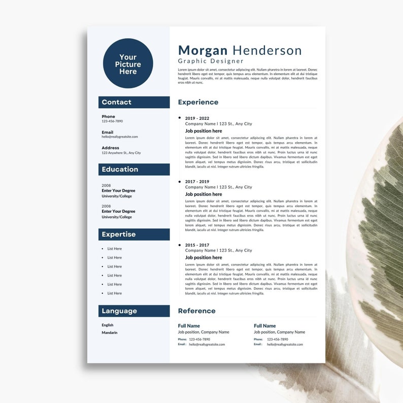 CV Resume Template for Canva Easy Edit Modern CV Template - Etsy