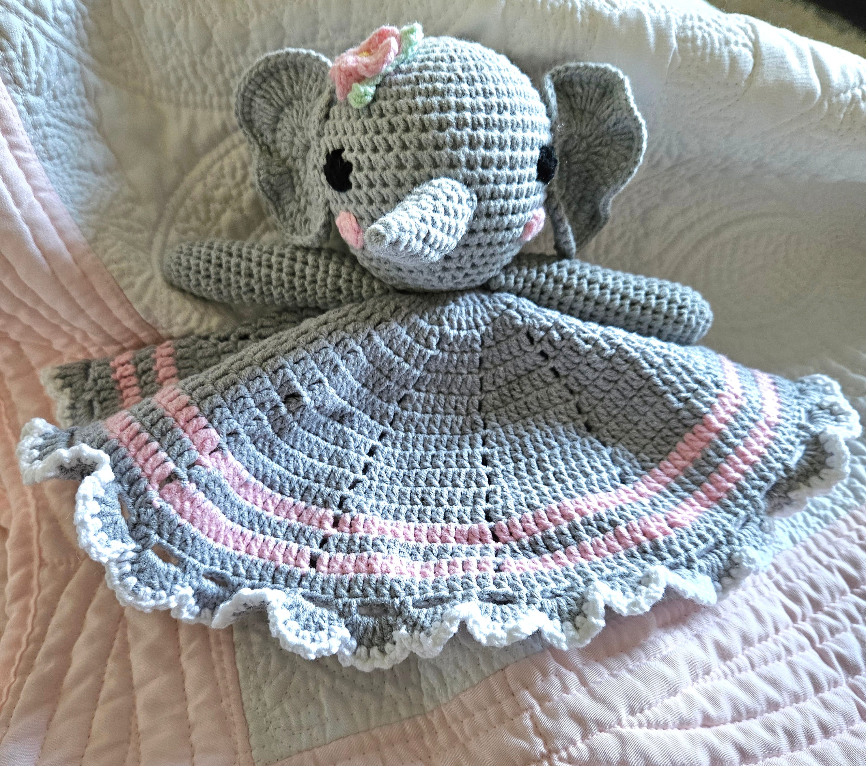 Safari Baby Lovie Crochet Elephant Baby Decor - Etsy