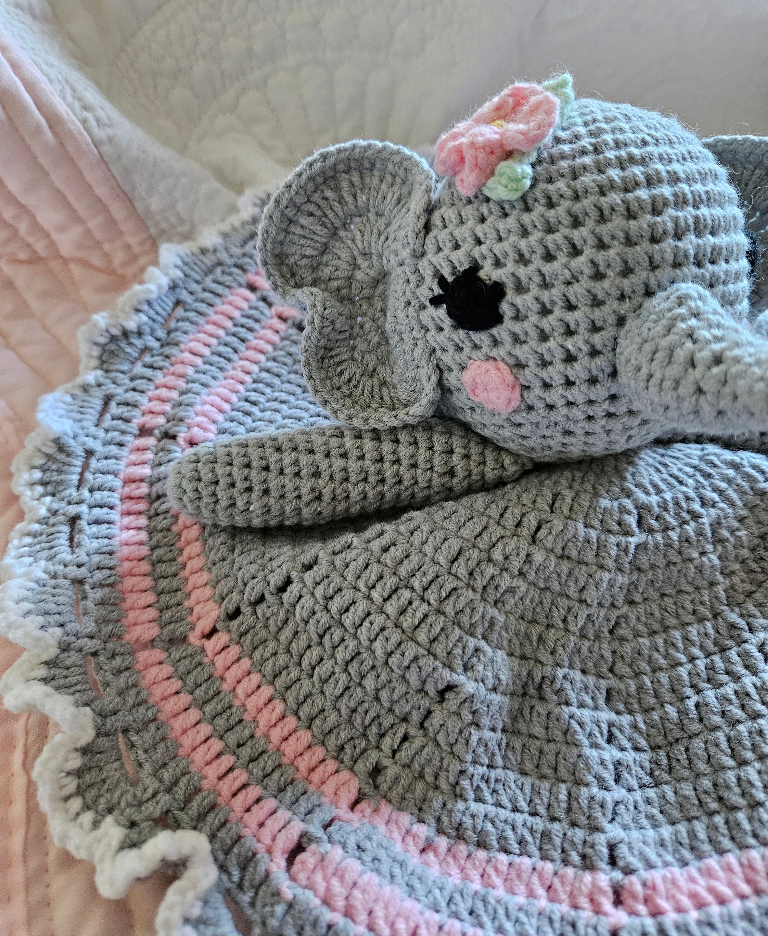 Safari Baby Lovie Crochet Elephant Baby Decor - Etsy