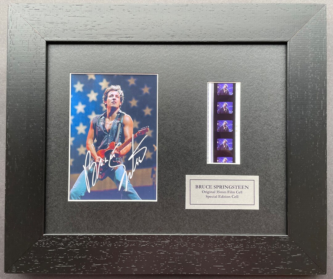 BRUCE SPRINGSTEEN Signed Repro With Original 35mm Film Cell Memorabilia ...