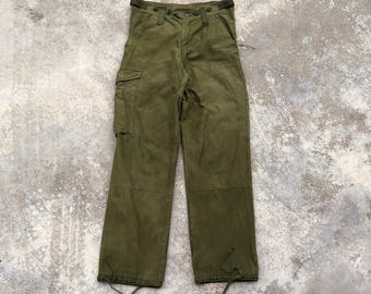 Vintage 50s US Army Military Field M 1951 Multiple Pocket Basic Essential Green Cargo Trouser ...