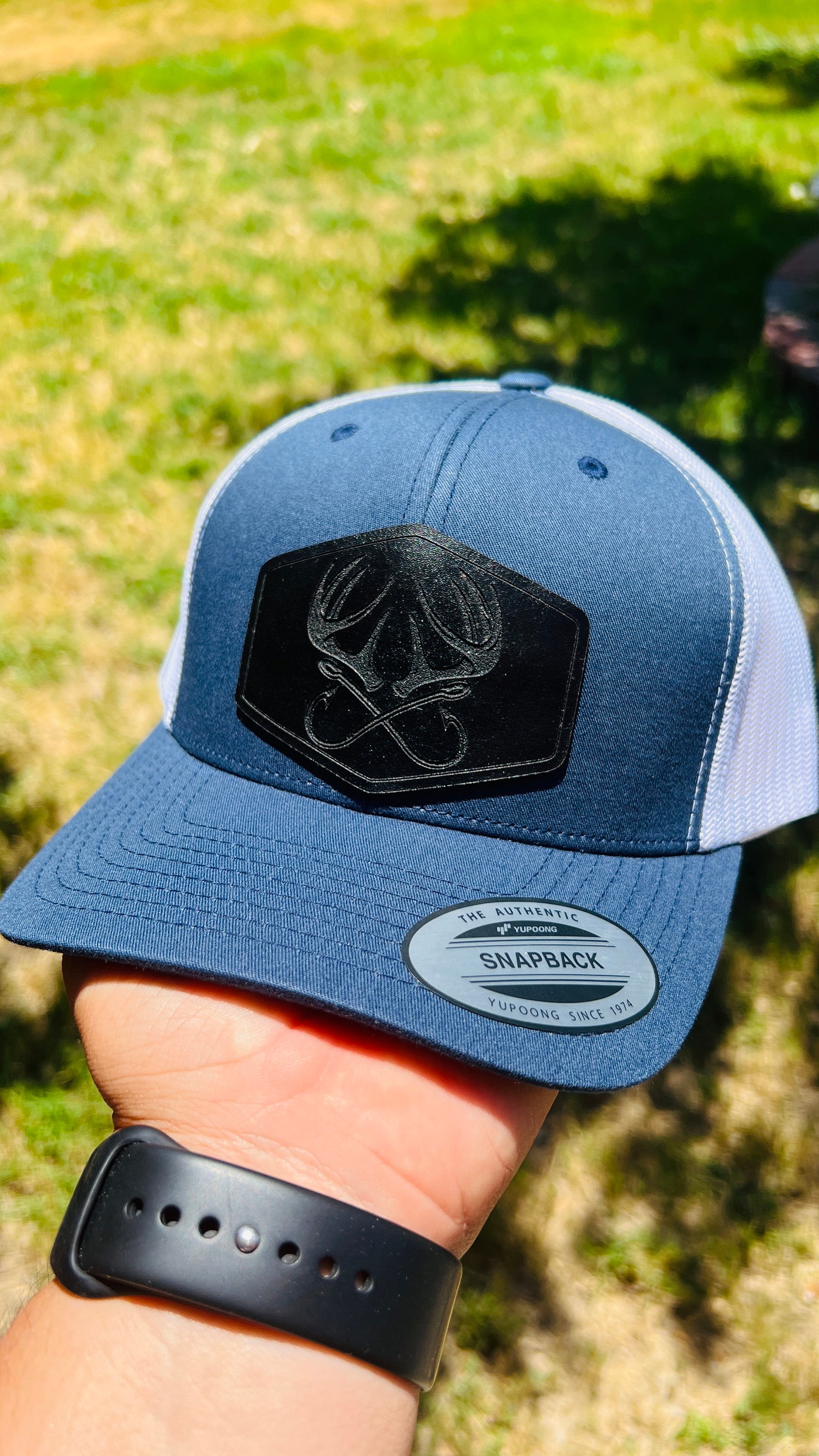 Hunting Fishing Patch Hat, Custom Leather Patch Hats - Etsy