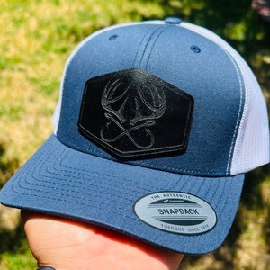 Hunting Fishing Patch Hat, Custom Leather Patch Hats - Etsy